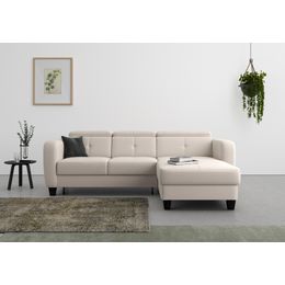 Sit & More Ecksofa SIT & MORE, B:247cm H:85cm T:170cm, grau, Wohnzimmer, Sofas, "Belluci L-Form", inklusive Federkern, wahlweise mit Bettfunktion und Bettkasten
