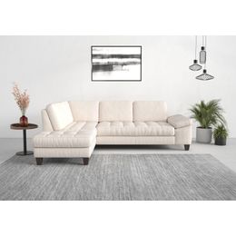 Sit & More Ecksofa SIT & MORE, B:261cm H:88cm T:179cm, beige, 100% Polyester, Wohnzimmer, Sofas, "Westham L-Form", mit Ottomane, mit oder ohne Bettfunktion,