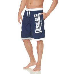 Lonsdale Herren Boardshorts "CLENNELL", blau, Gr. XXXL, bedruckt, unifarben mit Farbeins&auml;tzen, Obermaterial: 100% Polyester. Futter: 100% Polyester,