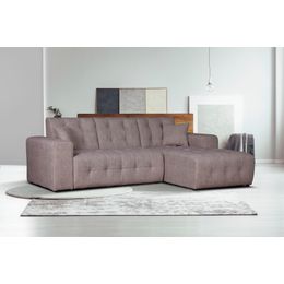 Ecksofa Home Affaire, B:234cm H:85cm T:163cm, grau, 100% Polyester, Wohnzimmer, Sofas, "Nosia L-Form", incl. 2 Zierkissen, mit feiner Steppung