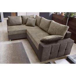 Ecksofa Collection AB, B:224cm H:84cm T:161cm, braun, Kunstleder SOFTLUX / Struktur (80% Polyester; 20% Polyacryl);Microfaser PRIMABELLE (100%