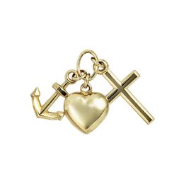 Jobo Damen Kettenanh&auml;nger "Anh&auml;nger Glaube, Liebe, Hoffnung", Gelbgold 333, gold, Gelbgold 333, Schmuckanh&auml;nger, 333 Gold