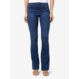 Noisy may Damen High-waist-Jeans "NMSALLIE HW FLARE JEAN VI021MB FWD NOOS", blau, Gr. 27, unifarben, Denim/Jeans, Obermaterial: 75% Baumwolle, 18%