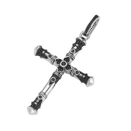 Herren Kreuzanh&auml;nger "Kreuz mit schwarzen Spinellen, Silber 925", 5,5cm, Silber 925 (Sterlingsilber)silber, Giorgio Martello MILANO, Silber 925