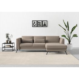 Sit & More Ecksofa SIT & MORE, B:262cm H:88cm T:171cm, grau, Wohnzimmer, Sofas, "Lindholm L-Form", mit Sitztiefenverstellung und Federkern