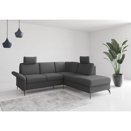 Ecksofa Home Affaire, B:240cm H:93cm T:216cm, grau, 95% Polyester 5% Polyamid, Wohnzimmer, Sofas, "Rochelle", wahlweise mit Bettfunktion, Bettkasten