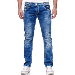 Rusty Neal Herren Straight-Jeans "LEVIN 4", blau, Gr. 40, unifarben, 99% Baumwolle, 1% Elasthan, Jeans, im klassischen 5-Pocket-Stil