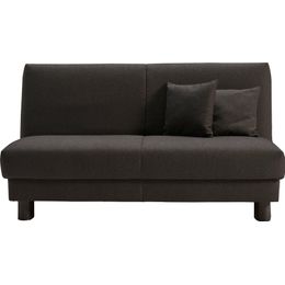 ell+ell Schlafsofa ELL + ELL, B:160cm T:100cm, grau, Jugendzimmer, Sofas, "Enny", Liegefl&auml;che Breite 155 cm, Liegeh&ouml;he 40 cm, F&uuml;&szlig;e schwarz, R&uuml;ckenlehne