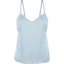 Urban Classics Damen Tanktop "Urban Classics Damen Ladies Viscose Satin Slip Top"oceanblau, Gr. M, unifarben, 100% Viskose, Tops