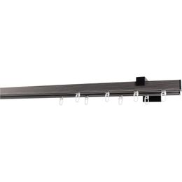 Gardinenstange Garesa, L:380cm, grau, Wohnzimmer, Gardinenstangen, "Finn Wandmontage", Innenlaufprofil, Wandmontage
