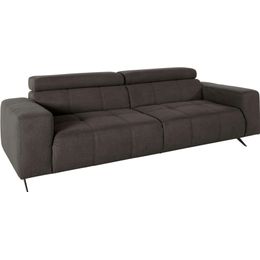 2-Sitzer DOMO collection, B:238cm H:79cm T:104cm, braun, 92% Polyester, 8% Nylon, Sofas, "Trento, mit Kufenfu&szlig; oder Einzelfu&szlig;", wahlweise mit