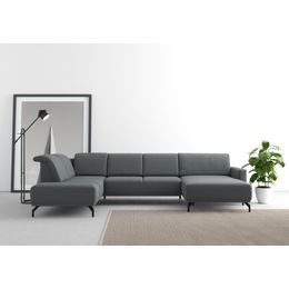 Sit & More Wohnlandschaft SIT & MORE, B:337cm H:84cm T:205cm, grau, Sofas, "Bailando U-Form", wahlweise mit Kopfteilverstellung und Vorziehsitz, motorisch