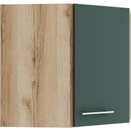 Eckh&auml;ngeschrank Optifit, B:60cm H:57,6cm T:34,6cm, gr&uuml;n, Holzwerkstoff, K&uuml;che, Schr&auml;nke, "Bella", Breite 60 x 60 cm, T&uuml;ranschlag wechselbar