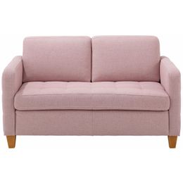 2-Sitzer Home Affaire, B:133cm H:78cm T:78cm, rosa, Struktur fein (100% Polyester);Luxus-Microfaser ALTARA NUBUCK (100% Polyester);Luxus-Microfaser