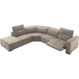 Ecksofa Egoitaliano, B:300cm H:100cm T:274cm, beige, Leder &raquo;BULL&laquo; (echtes Rindsleder). Geschliffenes, pigmentiertes und behandeltes Rindsleder mit
