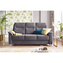Sit & More 3-Sitzer SIT & MORE, B:190cm H:104cm T:96cm, grau, Flachgewebe (100% Polyester);Kunstleder SOFTLUX;Luxus-Microfaser (90% Polyester, 10% Polyamid),