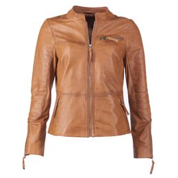 JCC Damen Bikerjacke "DI-002", braun, Gr. 40, Oberstoff: 100% Lammleder / Futter: 100% Polyester, Jacken