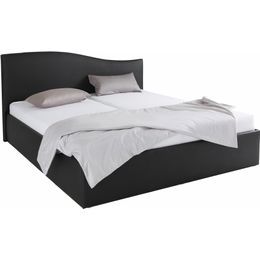 Polsterbett, B:212cm L:210cm, schwarz, Westfalia Schlafkomfort, Bezug Bett: Kunstleder;Bonnell-Federkernmatratze: 51% Polypropylen, 39% Polyester und