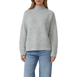 s.Oliver Damen Strickpulloverlight grau melange, Gr. 46, meliert, Strick, Obermaterial: 76% Polyester, 16% Polyamid, 8% Wolle, Pullover, mit