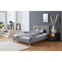 Polsterbett, B:150cm H:98cm L:210cm, grau, Westfalia Schlafkomfort, Bezug Bett: 100% Polyurethan;Bonnell-Federkernmatratze: 51% Polypropylen, 39%