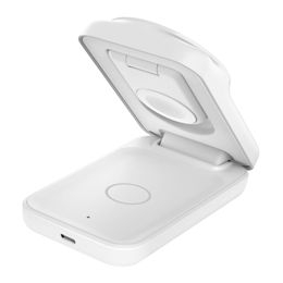 Belkin Wireless Charger "UltraCharge faltbare magnetische 3-in-1 Ladestation mit Qi2 (25 W)", B:10,5cm H:7cm T:12cmwei&szlig;, Ladeger&auml;te