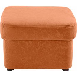 Polsterhocker DOMO collection, B:60cm H:39cm T:60cm, orange, (gepr&auml;gte) Luxus-Microfaser (100% Polyester);Kunstleder SOFTLUX / Struktur ( 100%