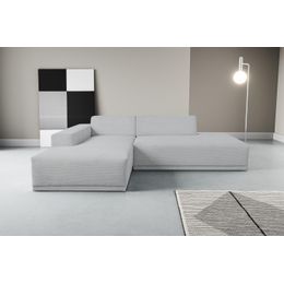 Ecksofa WERK2, B:264cm H:70cm T:188cmhellgrau, 100% Polyester, Wohnzimmer, Sofas, "Apollo, hoher Sitzkomfort, aktuelles Design, Breite 264cm,