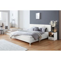 Polsterbett, B:210cm H:98cm L:210cm, wei&szlig;, Westfalia Schlafkomfort, Bezug Bett: 100% Polyurethan;Bonnell-Federkernmatratze: 51% Polypropylen, 39%