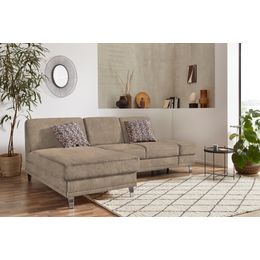 Sit & More Ecksofa SIT & MORE, B:246cm H:89cm T:165cm, beige, Wohnzimmer, Sofas, "Clio L-Form", wahlweise mit Bettfunktion oder Vorziehsitz und Bettkasten,