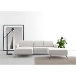 Sit & More Ecksofa SIT & MORE, B:251cm H:84cm T:163cm, silber, Wohnzimmer, Sofas, "Bailando L-Form", wahlweise mit Kopfteilverstellung und Vorziehsitz, motorisch