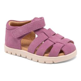bisgaard Kinder Sandale "beka s Weite: normal", Gr. 27, lila, Leder, unifarben, Schuhe, Klettschuh mit Lederinnenausstattung, Gr&ouml;&szlig;enschablone zum