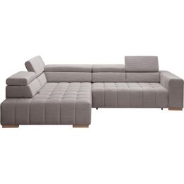 Ecksofa, B:307cm H:73cm T:201cm, braun, exxpo - SOFA FASHION, Wohnzimmer, Sofas, "Elianos, hoher Sitzkomfort, aufwendige Kreuzsteppung im Sitz,