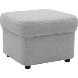 Hocker DOMO collection, B:60cm H:42cm T:60cm, silber, 100% Polyester, Wohnzimmer, Hocker, "Flores"
