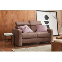 Sit & More 2-Sitzer SIT & MORE, B:153cm H:84cm T:93cm, braun, Sofas, "Bologna", inklusive Kopfteilverstellung und Federkern