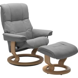 Fu&szlig;hocker stressless, B:55cm H:38cm T:39cm, grau, Leder BATICK: BATICK ist ein leicht korrigiertes, durchgef&auml;rbtes und genarbtes M&ouml;belleder, bei dem