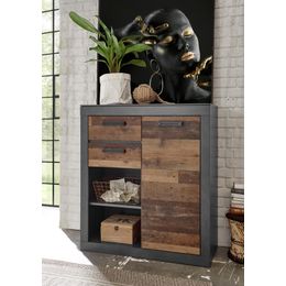 Kommode Home Affaire, B:92cm H:104cm T:43cm, grau, Holzwerkstoff, Schlafzimmer, Sideboards, "BROOKLYN", Breite ca. 92 cm