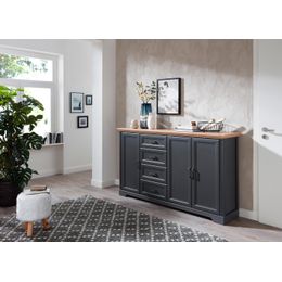 Kommode Innostyle, B:182cm H:102cm, grau, FSC-zertifizierter Holzwerkstoff, Holzwerkstoff, Schlafzimmer, Sideboards, "Jasmin", Breite 182 cm