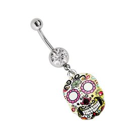 Adelia&acute;s ADELIA ́S Damen Bauchnabelpiercing "Piercing Piercing Bauchnabelpiercing", bunt, Chirurgiestahl, Piercings, 316l Stahl Banane - Steinkugel mit