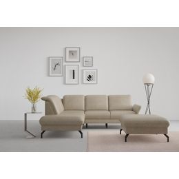 Sit & More Ecksofa SIT & MORE, B:250cm H:84cm T:207cm, beige, Wohnzimmer, Sofas, "Fashion L-Form", wahlweise mit Kopfteilverstellung und Vorziehsitz, motorisch
