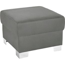 Hocker DOMO collection, B:59cm H:43cm T:59cm, grau, Wohnzimmer, Hocker, "Anzio", wahlweise mit Federkern
