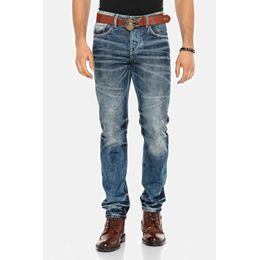 Cipo & Baxx CIPO & BAXX Herren 5-Pocket-Jeans "Jeans", blau, Gr. 42, unifarben, 100% Baumwolle, Jeans, in Straight-Fit, CD-328