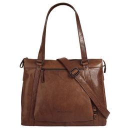 SPIKES & SPARROW Damen Shopper, SPIKES & SPARROW, braun, Leder, leicht gl&auml;nzend, unifarben, Taschen, echt Leder