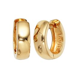 Jobo Damen Paar Creolen, 12,4mm, Silber 925 (Sterlingsilber), gold, Silber 925 (Sterlingsilber), Ohrringe, 925 Silber vergoldet