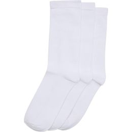 Urban Classics Damen Basicsocken "Urban Classics Daily Socks 3-Pack", Gr. 43wei&szlig;, wei&szlig;, wei&szlig;, 63% Baumwolle, 18% Polyester, 16% Polyimid, 3%