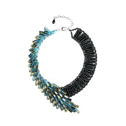 Damen Kette mit Anh&auml;nger "Onyx", blau, Basic, Collezione Alessandro, Glas, Halsketten, aus verschiedenen Glasperlen