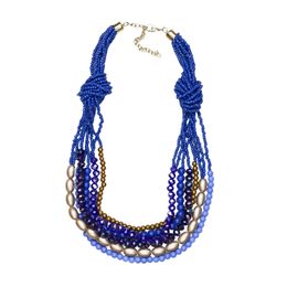Damen Kette mit Anh&auml;nger "Nele", blau, Basic, Collezione Alessandro, Glas, Halsketten, aus vielen verschiedenen Perlen