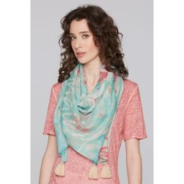 SOCCX Damen Fransentuch, bunt, Material: 65% Polyester, 35% Viskose, Modet&uuml;cher