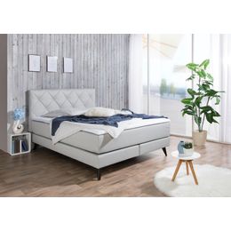Boxspringbett Maintal, grau, Topperbezug Microfaser aus 100% Polyester;Bezug der Spiegelfl&auml;che Matratzendrell aus 100% Polyester;Strukturstoff-Bezug