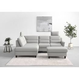 Sit & More Ecksofa SIT & MORE, B:251cm H:90cm T:187cm, silber, Wohnzimmer, Sofas, "Far&ouml; L-Form", inklusive Federkern, wahlweise mit Bettfunktion und Bettkasten