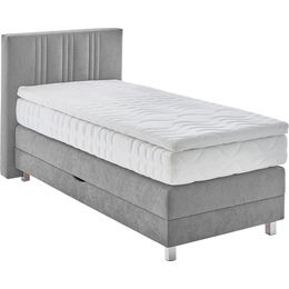 Boxspringbett, B:105cm L:210cm, grau, Westfalia Schlafkomfort, Bezug: 100% Polyester;Polsterung: 100% Polyester, Komplettbetten, wahlweise mit